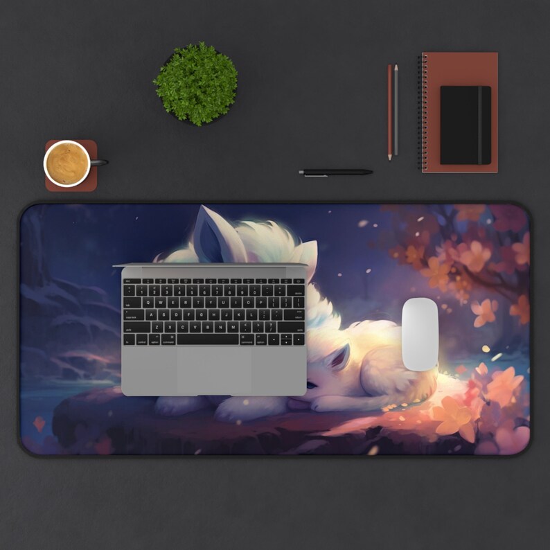 Cute Alolan Vulpix Inspired Desk Mat Gaming Mouse Pad Large - Etsy
