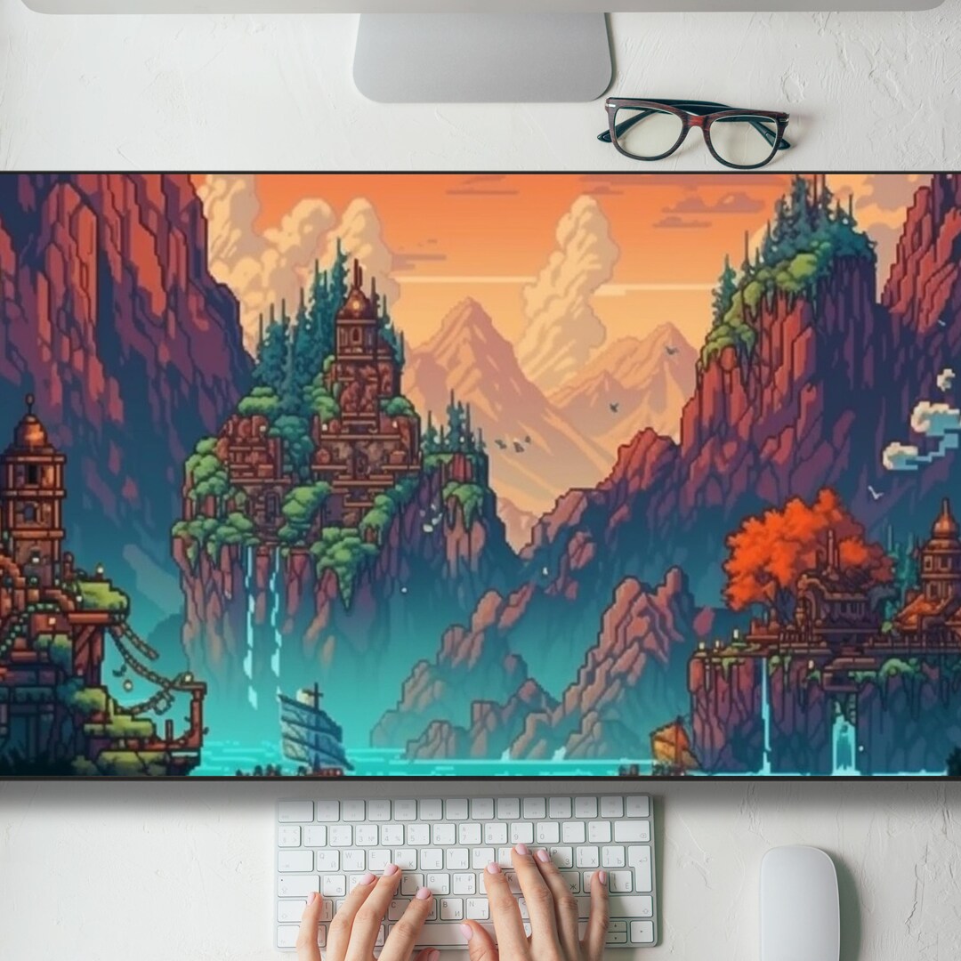 8-bit Mystical Island Desk Mat Gaming Mouse Pad Large Mousepad With MTG ...