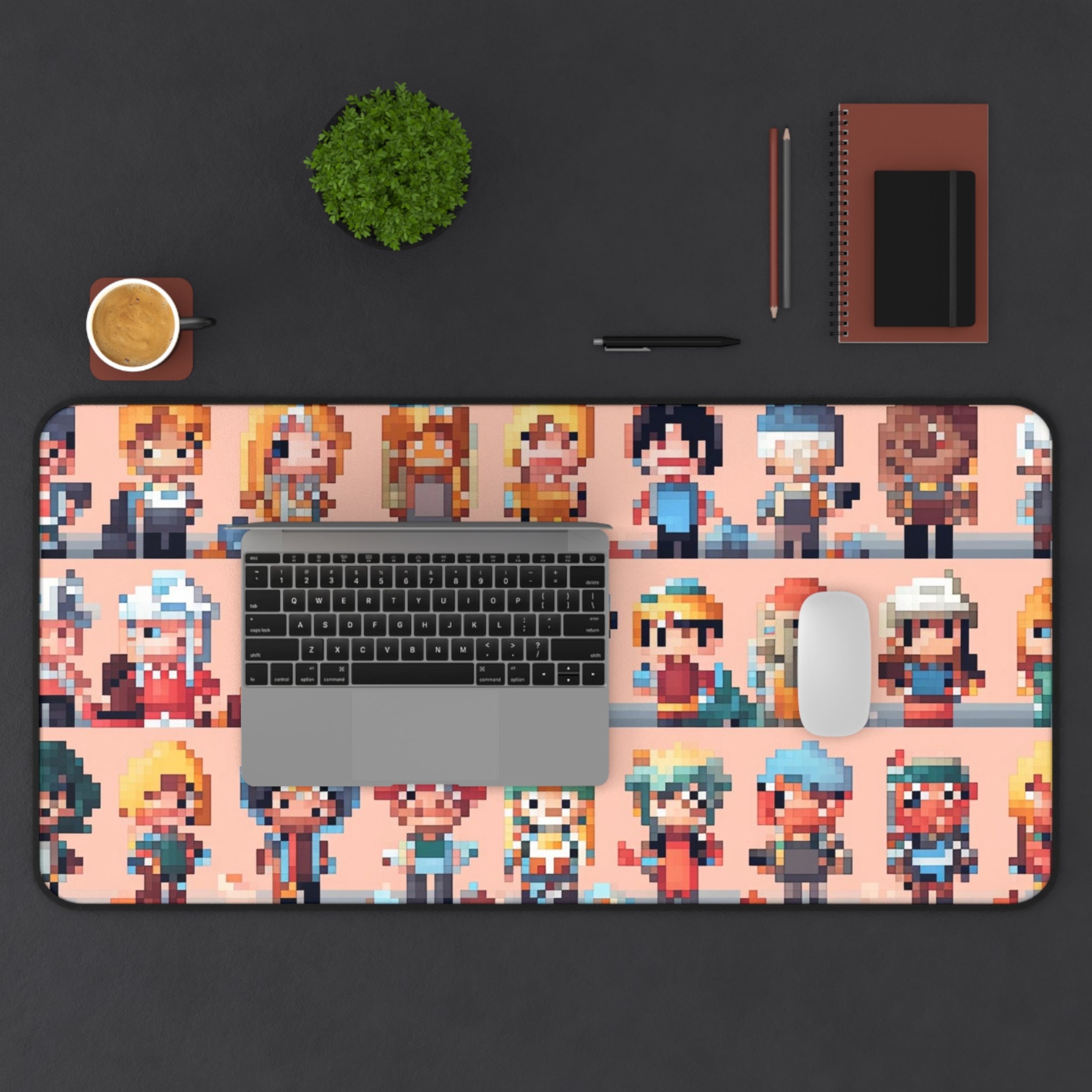 Pixel Art Characters Desk Mat Gaming Mouse Pad Large Mousepad With MTG ...