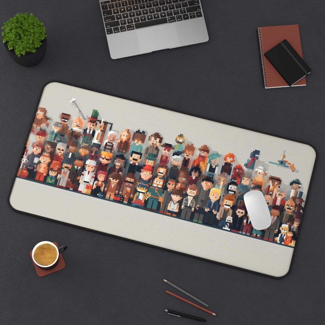 Pixel Art Characters Desk Mat Gaming Mouse Pad Large Mousepad - Etsy
