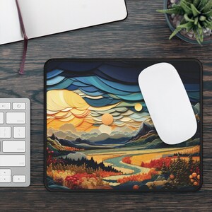Abstract Sunset Mountain Landscape Desk Mat Gaming Mouse Pad Large ...