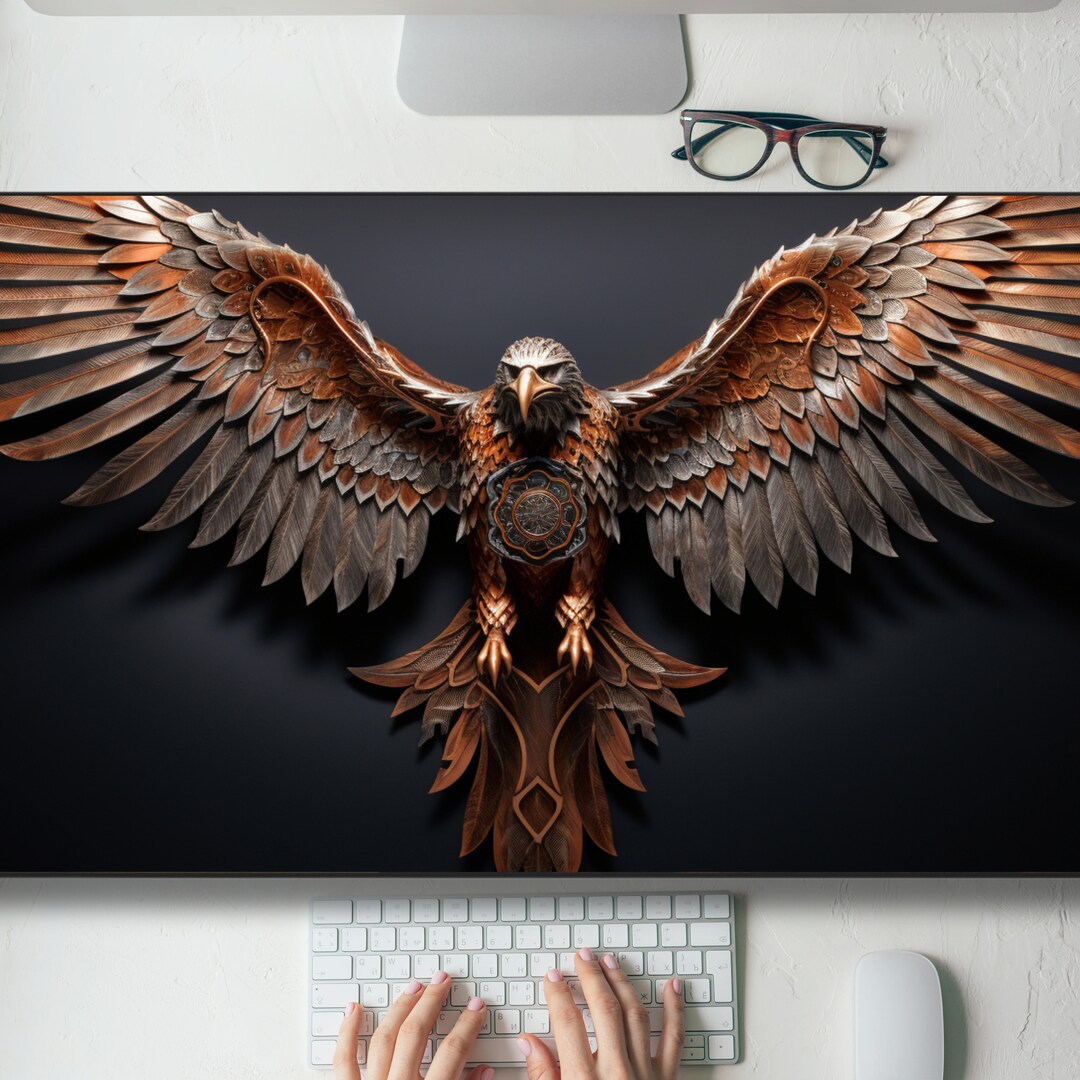 Metal Copper Hawk Desk Mat Gaming Mouse Pad Large Mousepad, MTG Playmat ...