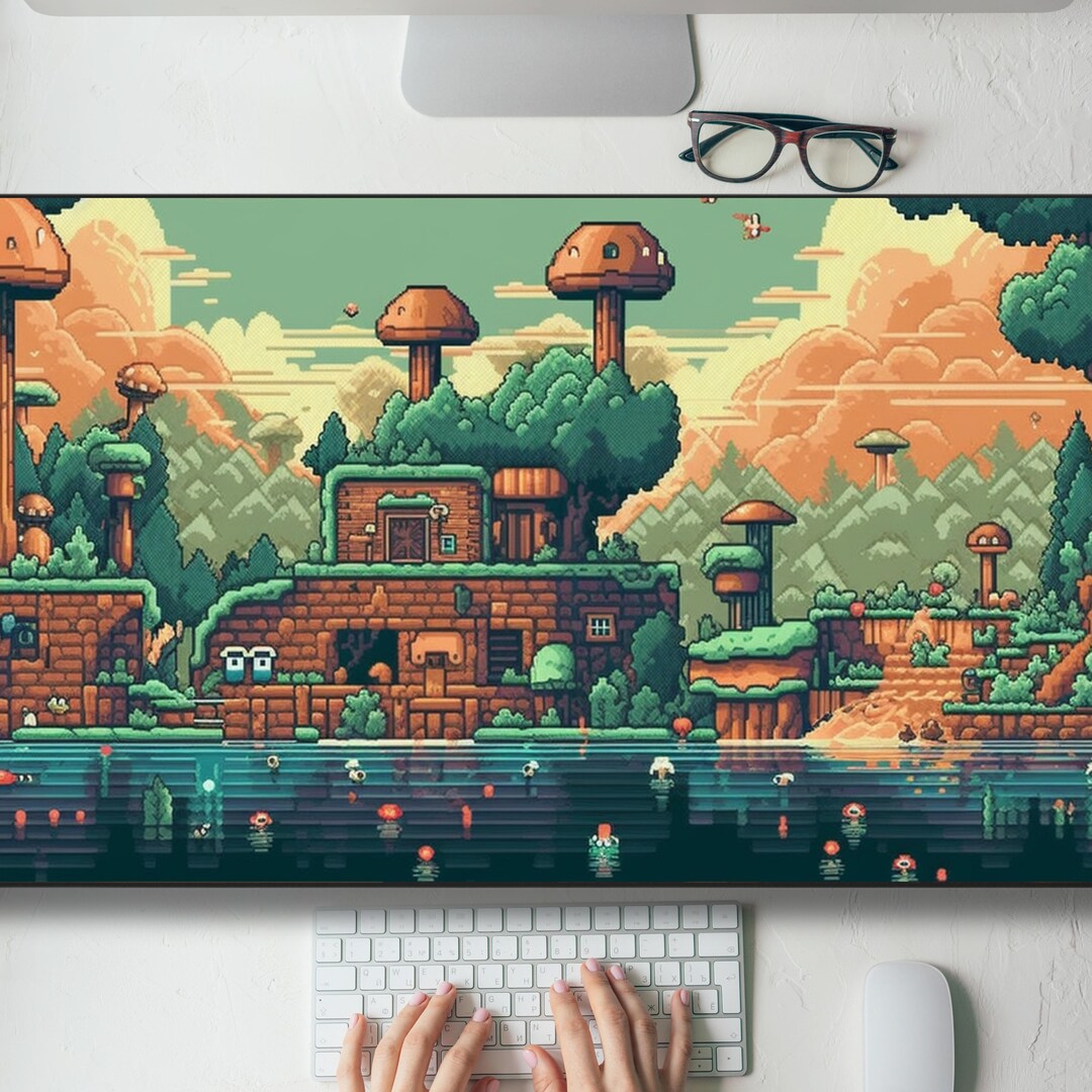 Retro Game Scene Desk Mat Gaming Mouse Pad Large Mousepad With MTG ...