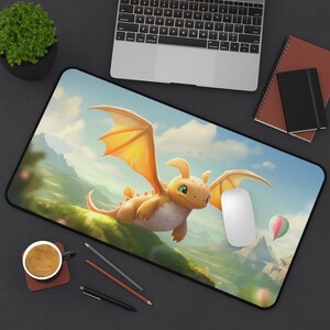 Cute Baby Dragonite Inspired Desk Mat Gaming Mouse Pad Large Mousepad ...