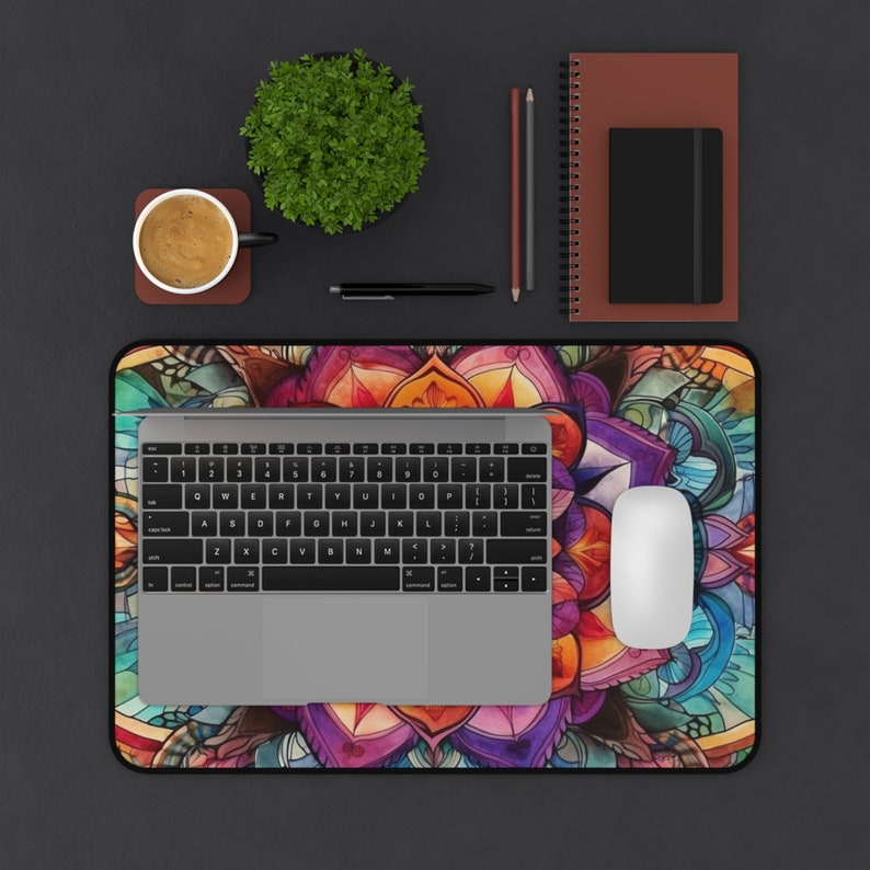 Colorful Floral Mandala Design Desk Mat Gaming Mouse Pad Large Mousepad ...