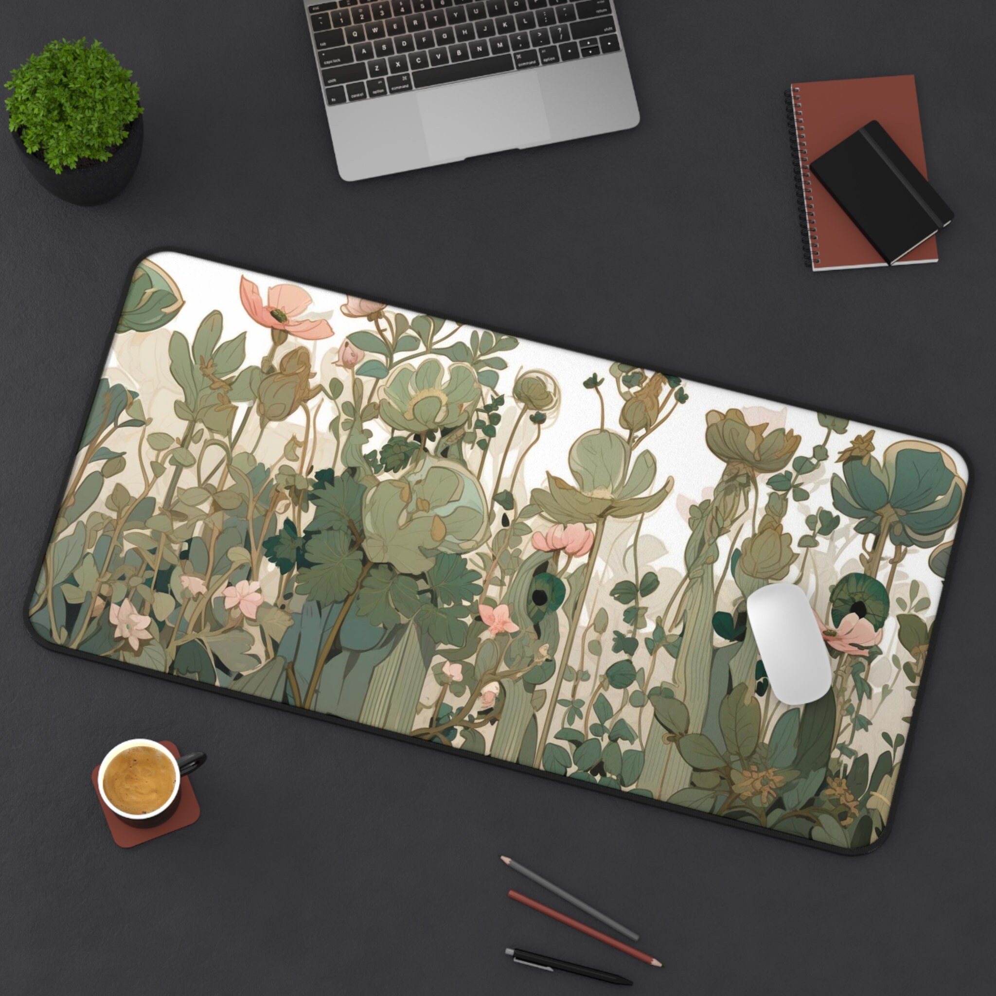 Lo-fi Green Botanical Plants Desk Mat Gaming Mouse Pad Large - Etsy