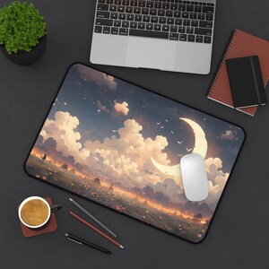 Beautiful Field Large Crescent Moon Desk Mat Gaming Mouse Pad Large ...