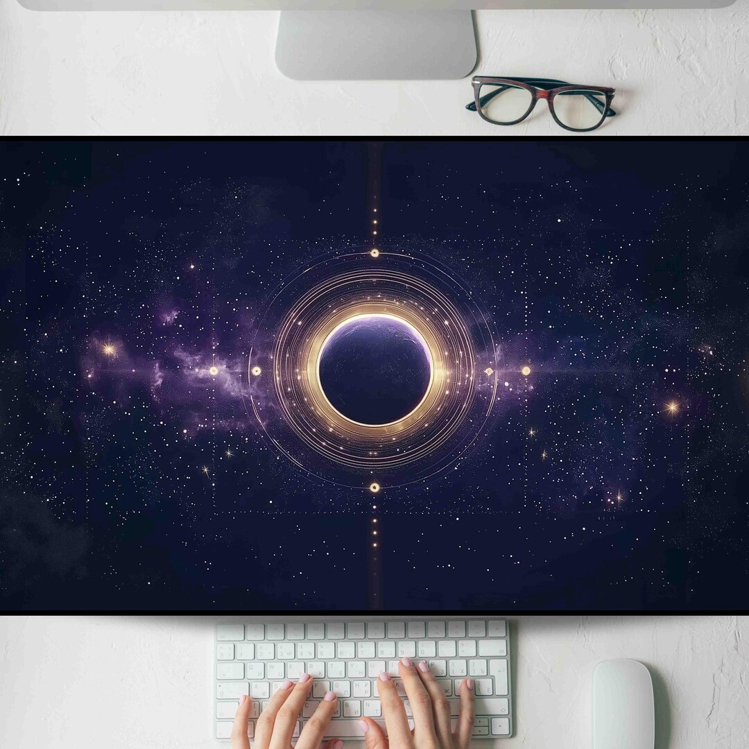 Black Hole in Galactic Veil Desk Mat, Gaming Mouse Pad, Large Mousepad ...