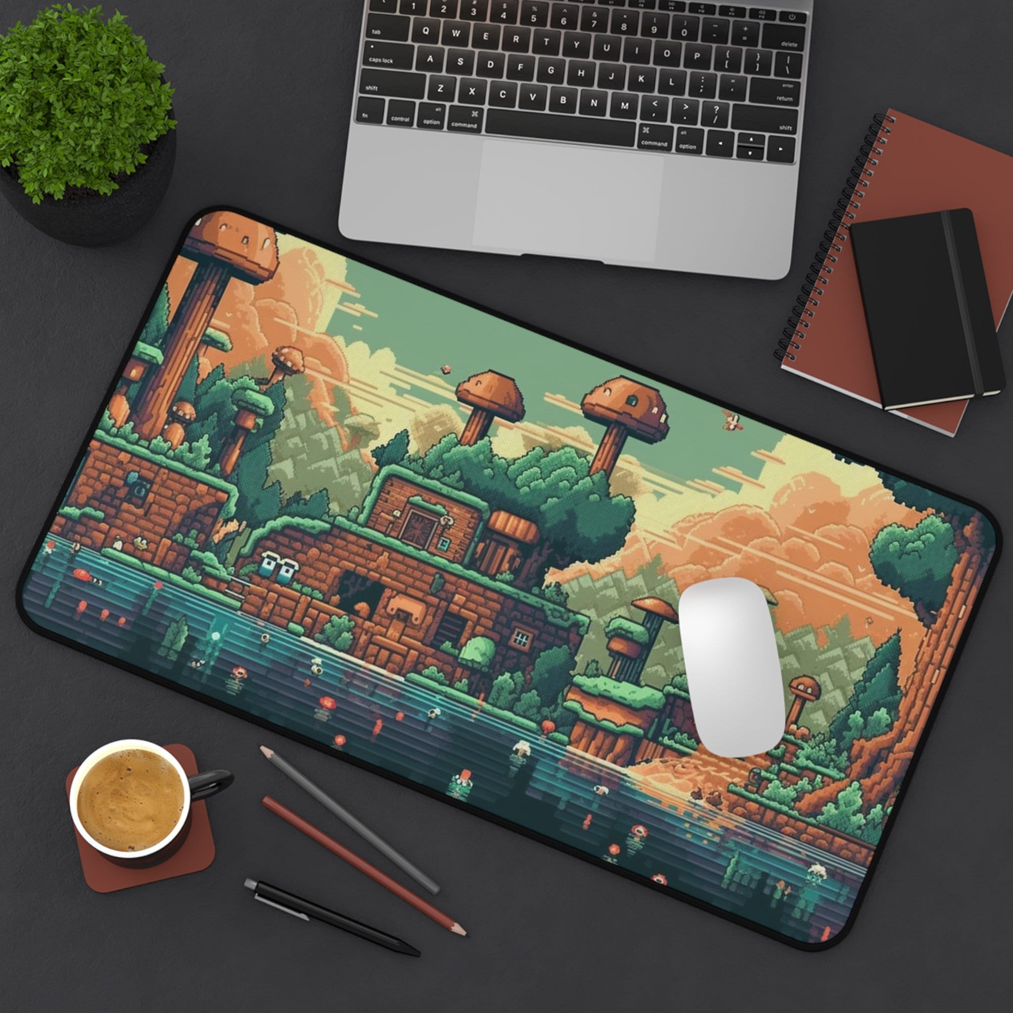 Retro Game Scene Desk Mat Gaming Mouse Pad Large Mousepad With - Etsy