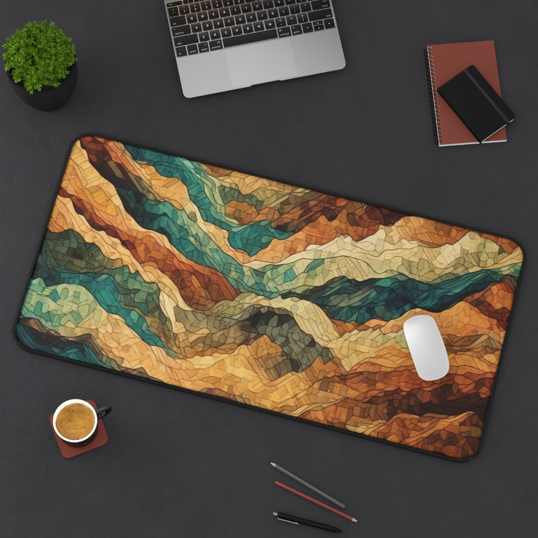 Pixel Topography Mountains Desk Mat Gaming Mouse Pad Large - Etsy