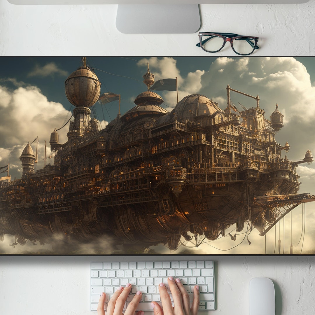 Giant Floating City Ship Desk Mat Gaming Mouse Pad Large Mousepad - MTG ...
