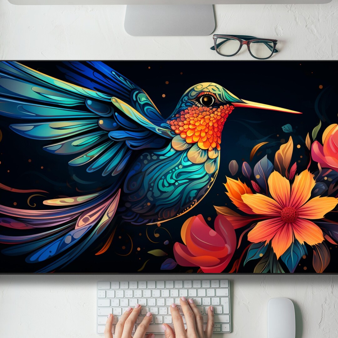 Beautiful Humming Bird Desk Mat Gaming Mouse Pad Large Mousepad With ...