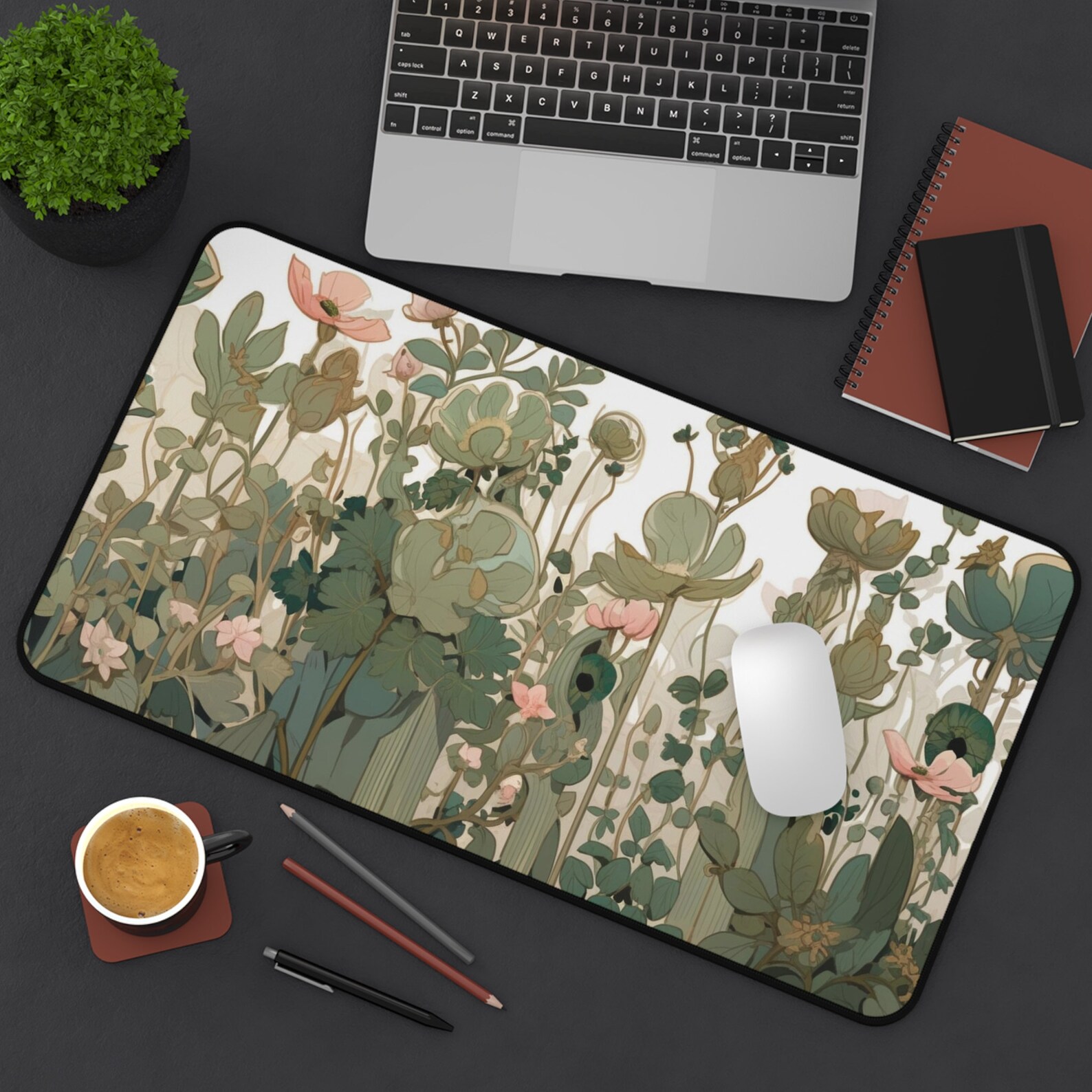 Lo-fi Green Botanical Plants Desk Mat Gaming Mouse Pad Large - Etsy