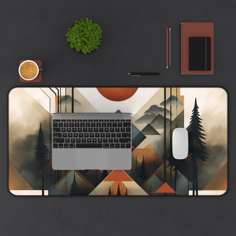 Unique Geometric Pattern Landscape Desk Mat Gaming Mouse Pad Large ...