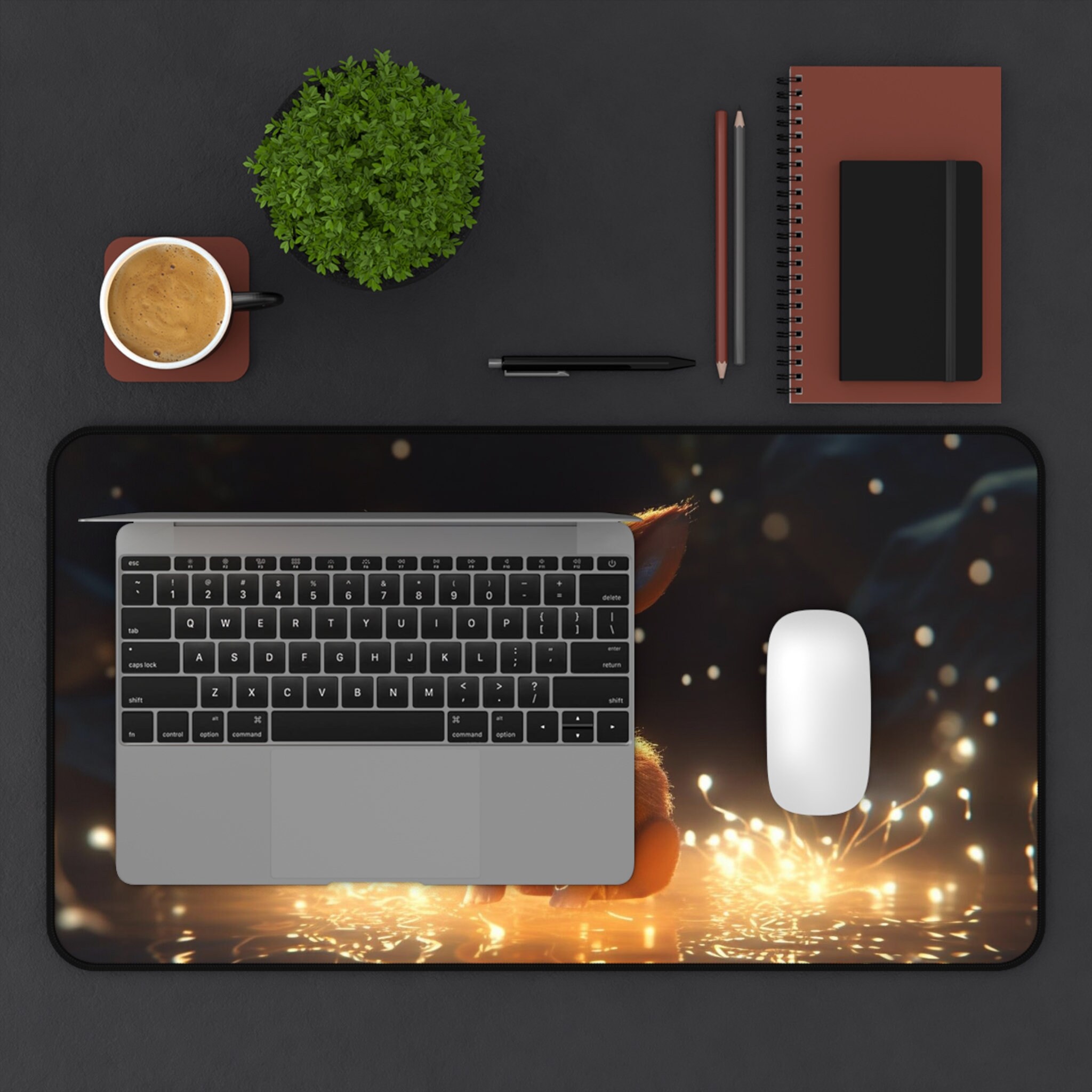 Cute Enchanted Eevee Inspired Desk Mat Gaming Mouse Pad Large Mousepad ...