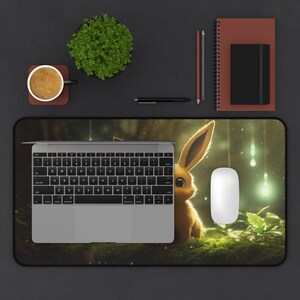 Cute Baby Eevee Inspired Desk Mat Gaming Mouse Pad Large Mousepad - MTG ...