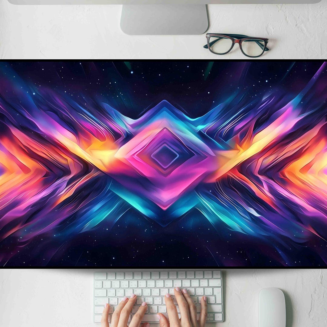 Technicolor Currents in Motion Desk Mat, Gaming Mouse Pad, Large ...