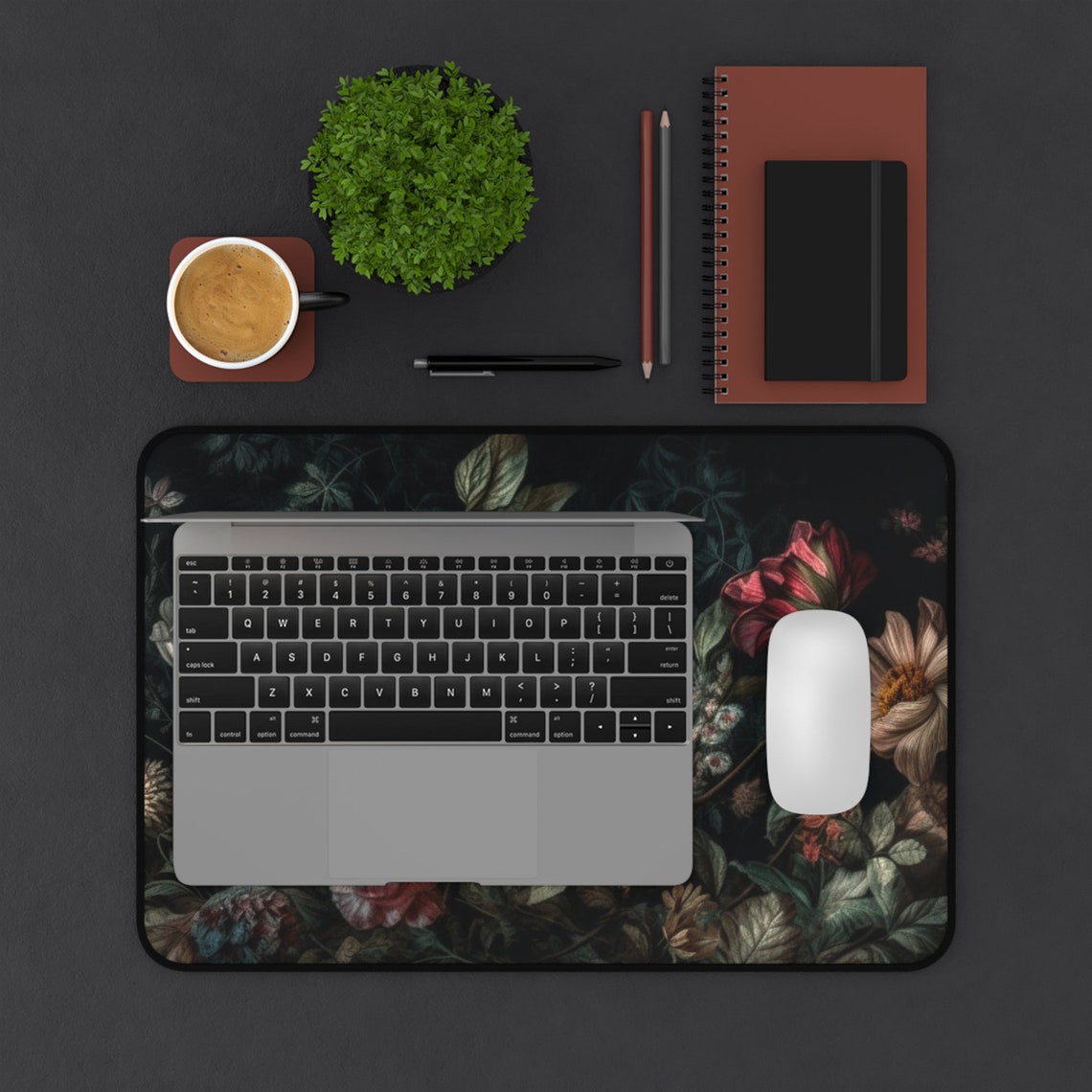 Witchy Dark Botanical Desk Mat Gaming Mouse Pad Large Mousepad - Etsy