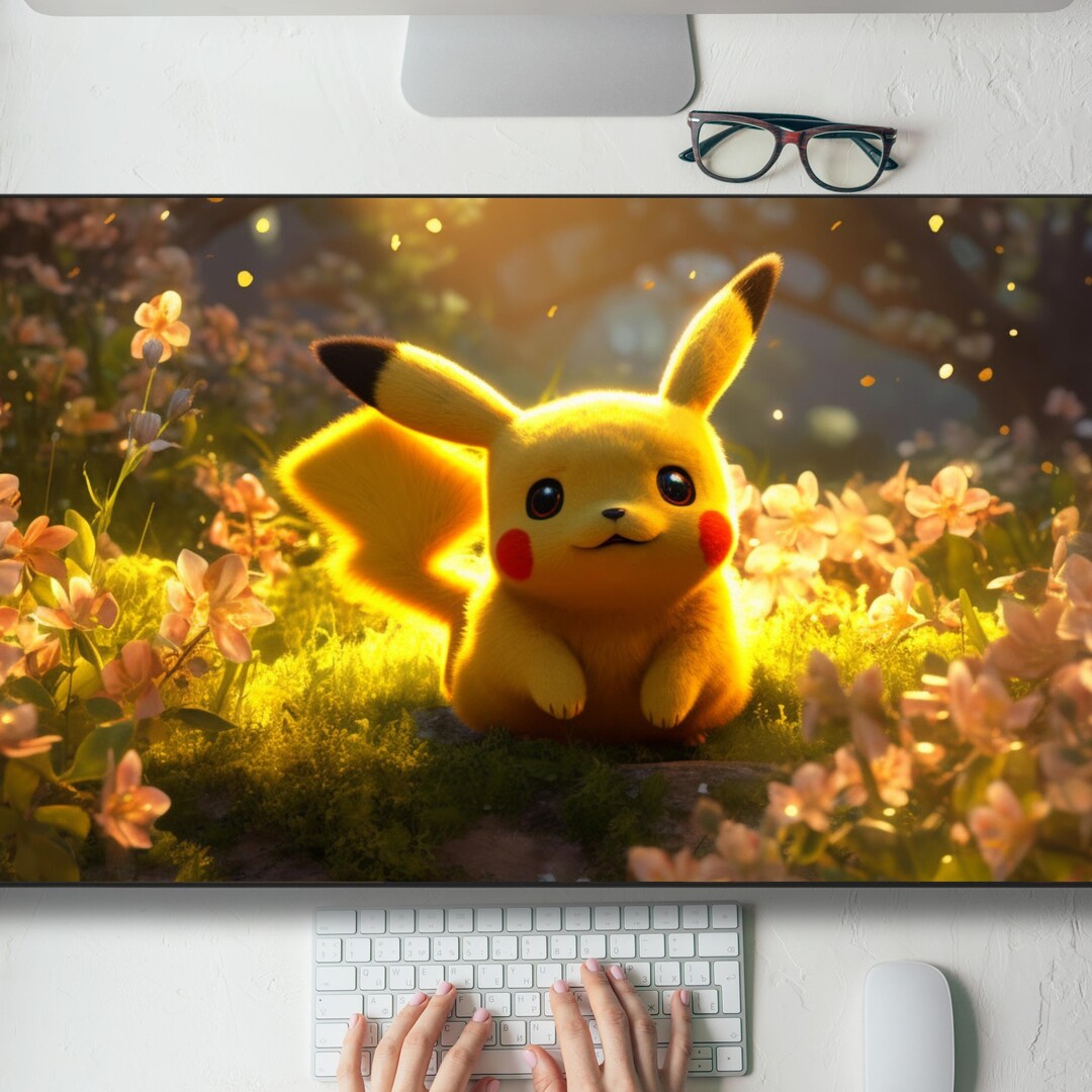 Cute Baby Pikachu Inspired Desk Mat Gaming Mouse Pad Large Mousepad ...