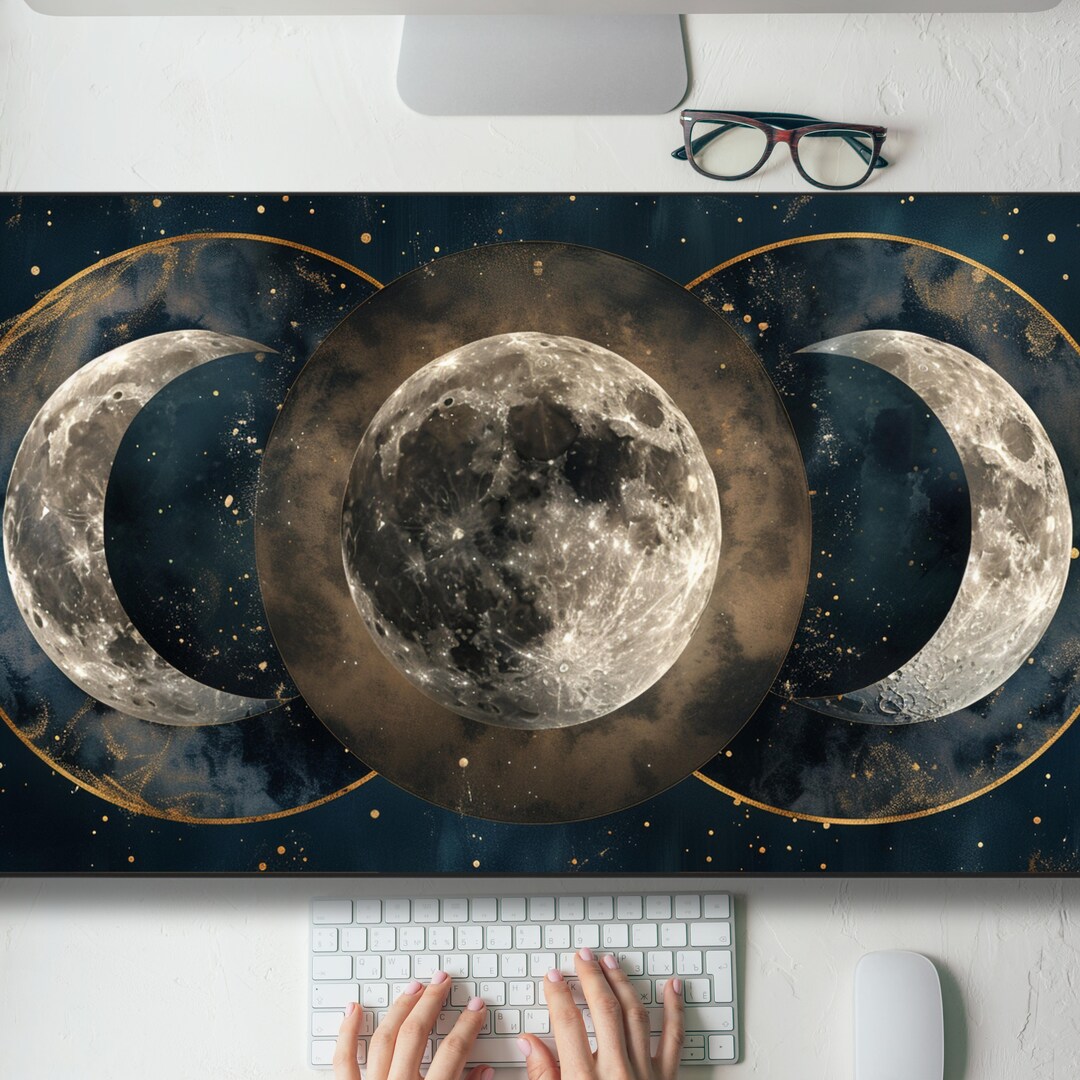 Celestial Moons Night Sky Desk Mat Gaming Mouse Pad Large Mousepad, MTG ...