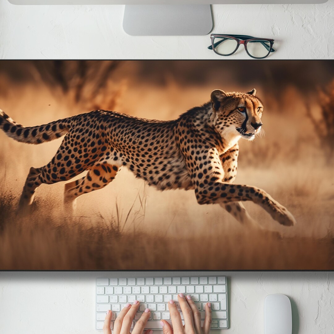 Graceful Cheetah Desk Mat Gaming Mouse Pad Large Mousepad With MTG ...