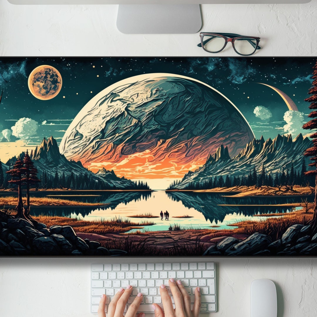 Majestic Alien Planet Desk Mat Gaming Mouse Pad Large Mousepad With MTG ...