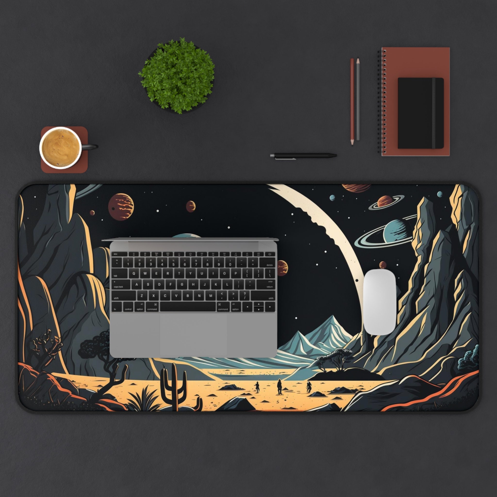 Outer Space Alien Planet Exploration Desk Mat Gaming Mouse Pad Large ...