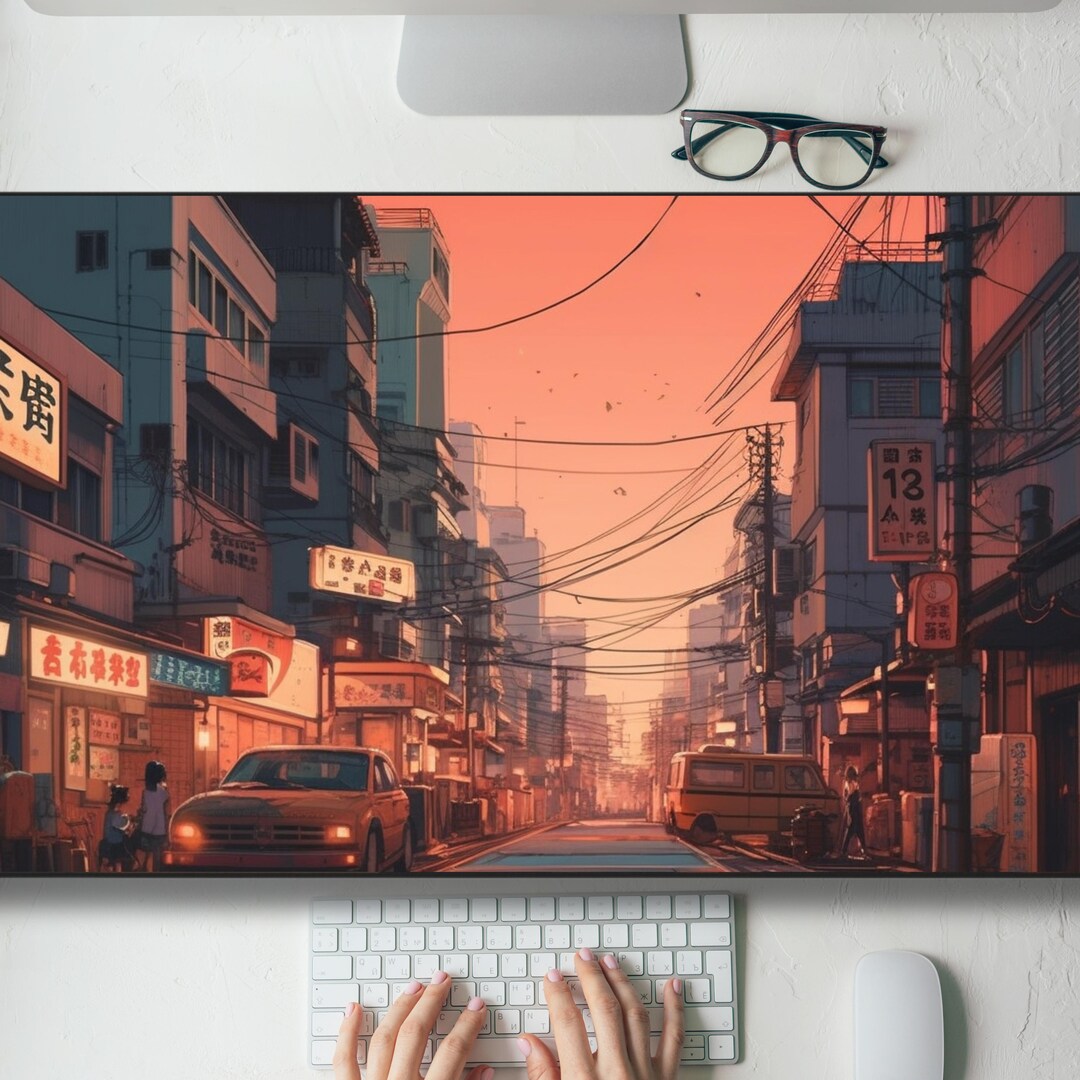 Tokyo Street City Scenery Desk Mat Gaming Mouse Pad Large Mousepad, MTG ...