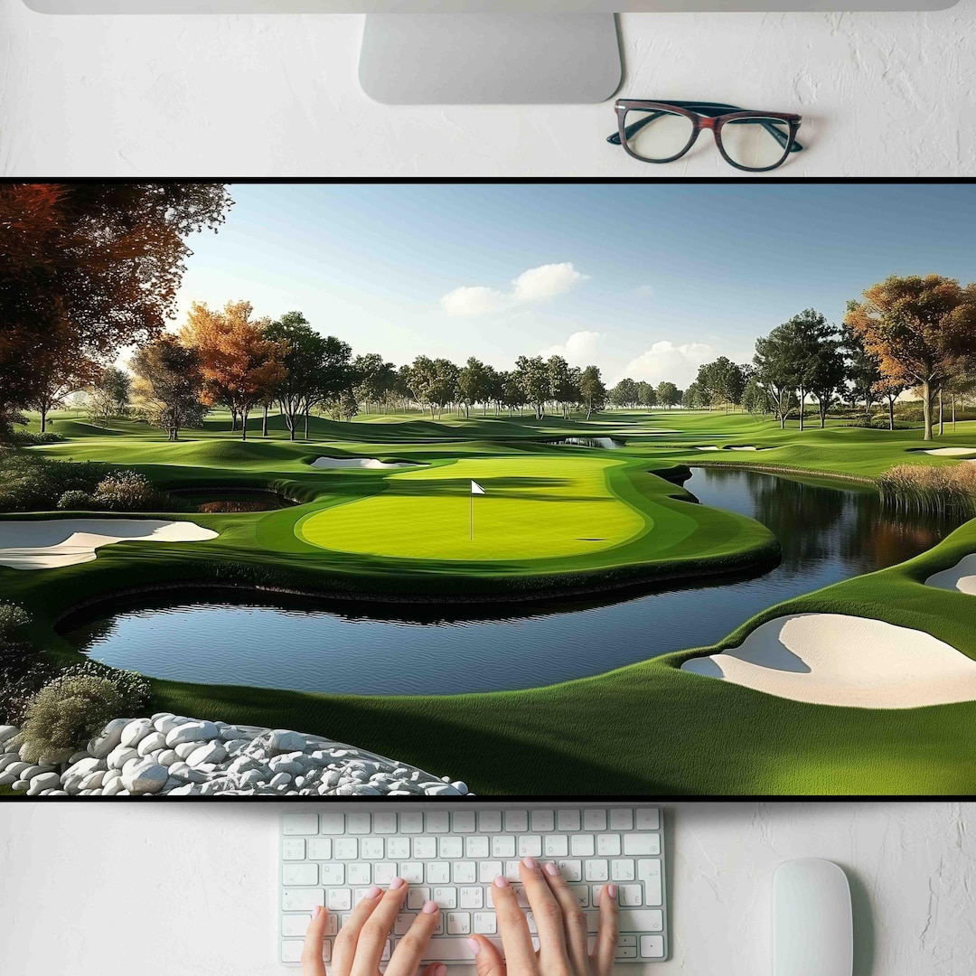 Golf Course at Morning Light Desk Mat, Gaming Mouse Pad, Large Mousepad ...