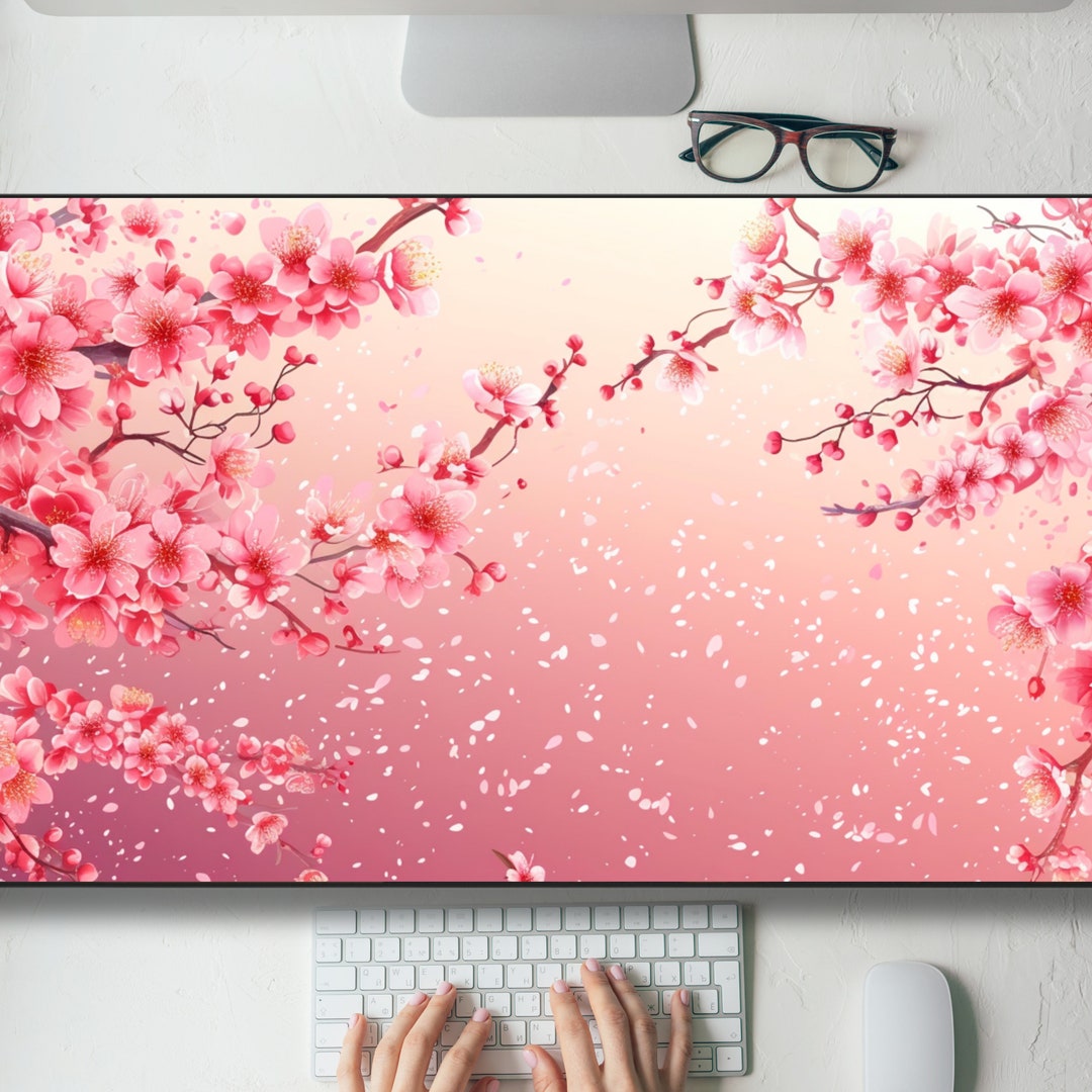 Beautiful Cherry Blossom Tree Branches Desk Mat Gaming Mouse Pad Large ...