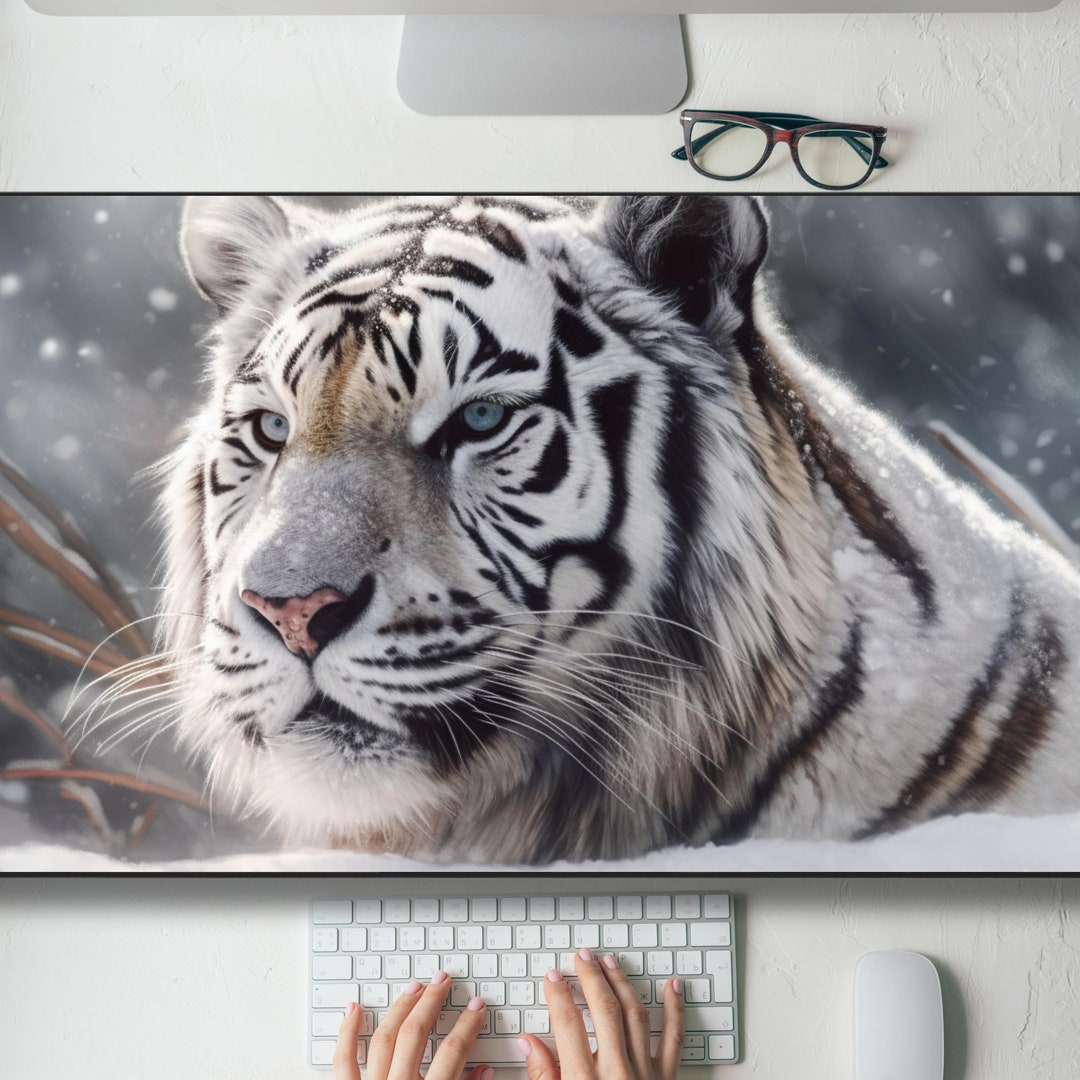 Majestic White Tiger Desk Mat Gaming Mouse Pad Large Mousepad With MTG ...