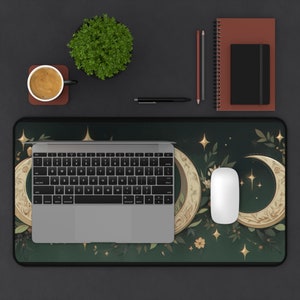 Three Crescent Moons Celestial Desk Mat Gaming Mouse Pad Large Mousepad ...