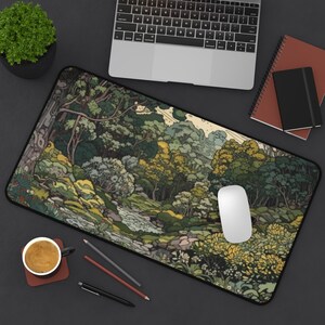 Celtic Garden Floral Forest Desk Mat Gaming Mouse Pad Large Mousepad ...