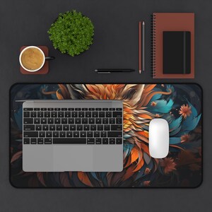 Bold Empowering Red Fox Desk Mat Gaming Mouse Pad Large Mousepad With ...