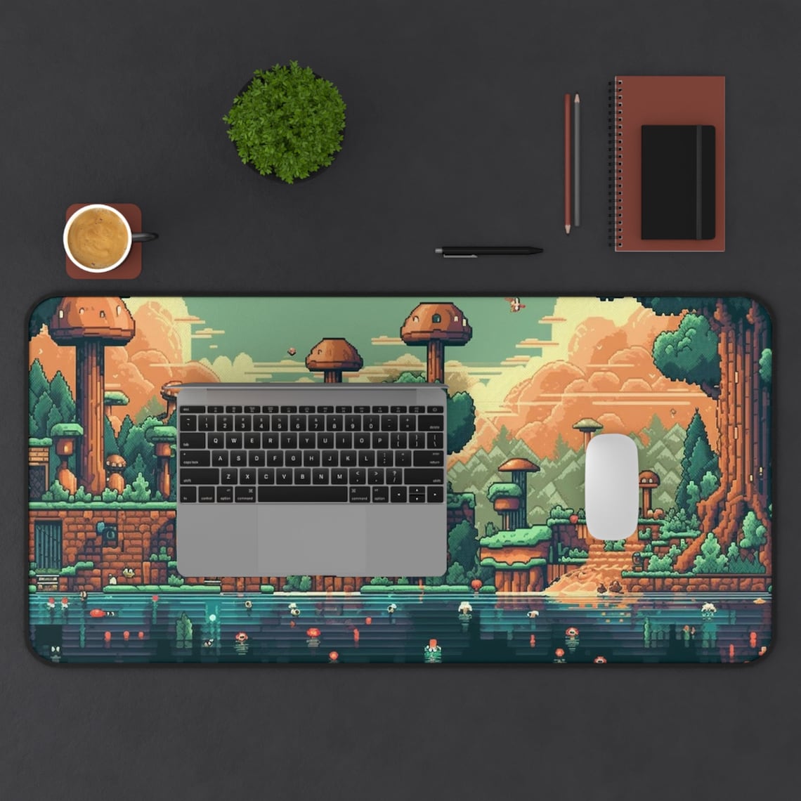 Retro Game Scene Desk Mat Gaming Mouse Pad Large Mousepad With - Etsy