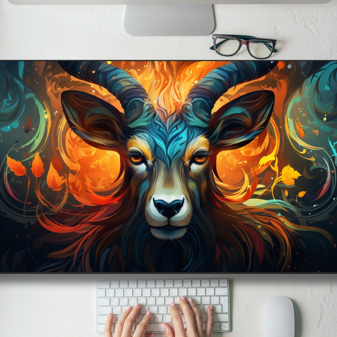 Majestic Mythical Ram Desk Mat Gaming Mouse Pad Large Mousepad With MTG ...