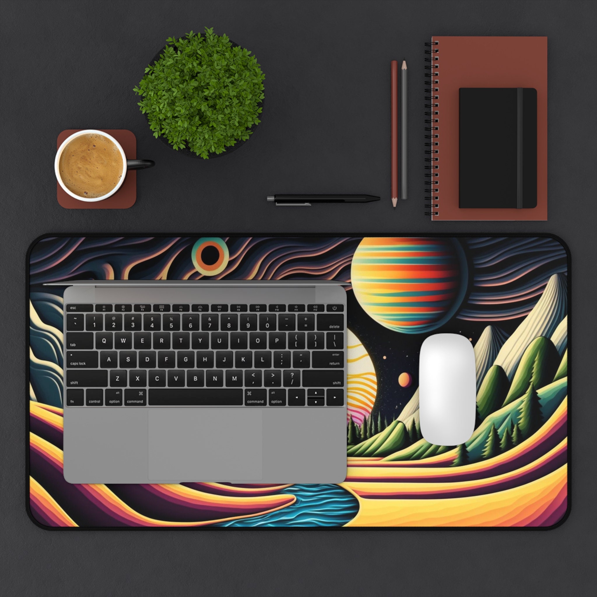 Trippy Outer Space Planets Desk Mat Gaming Mouse Pad Large - Etsy