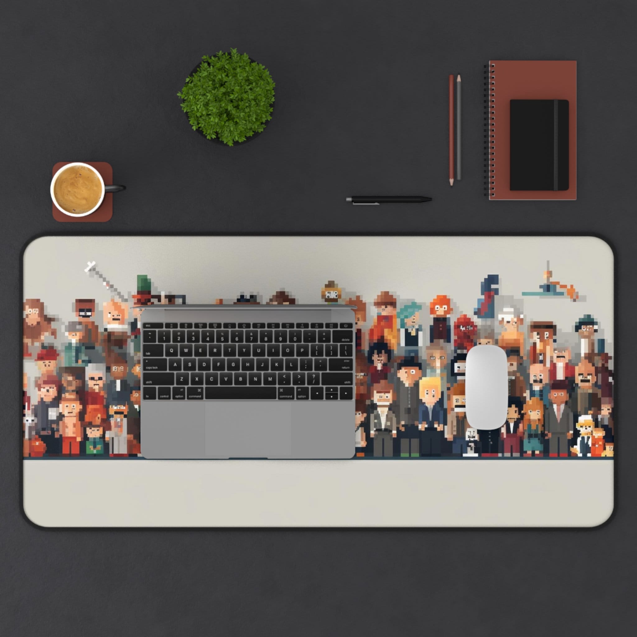 Pixel Art Characters Desk Mat Gaming Mouse Pad Large Mousepad - Etsy