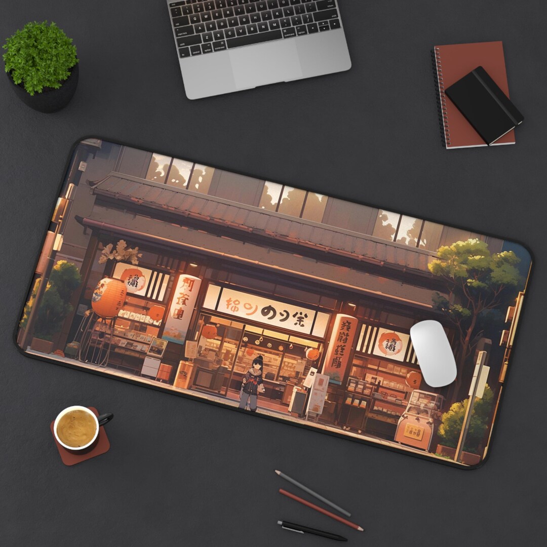 Lo-fi Kawaii Tokyo Market Desk Mat Gaming Mouse Pad Large Mousepad, MTG ...