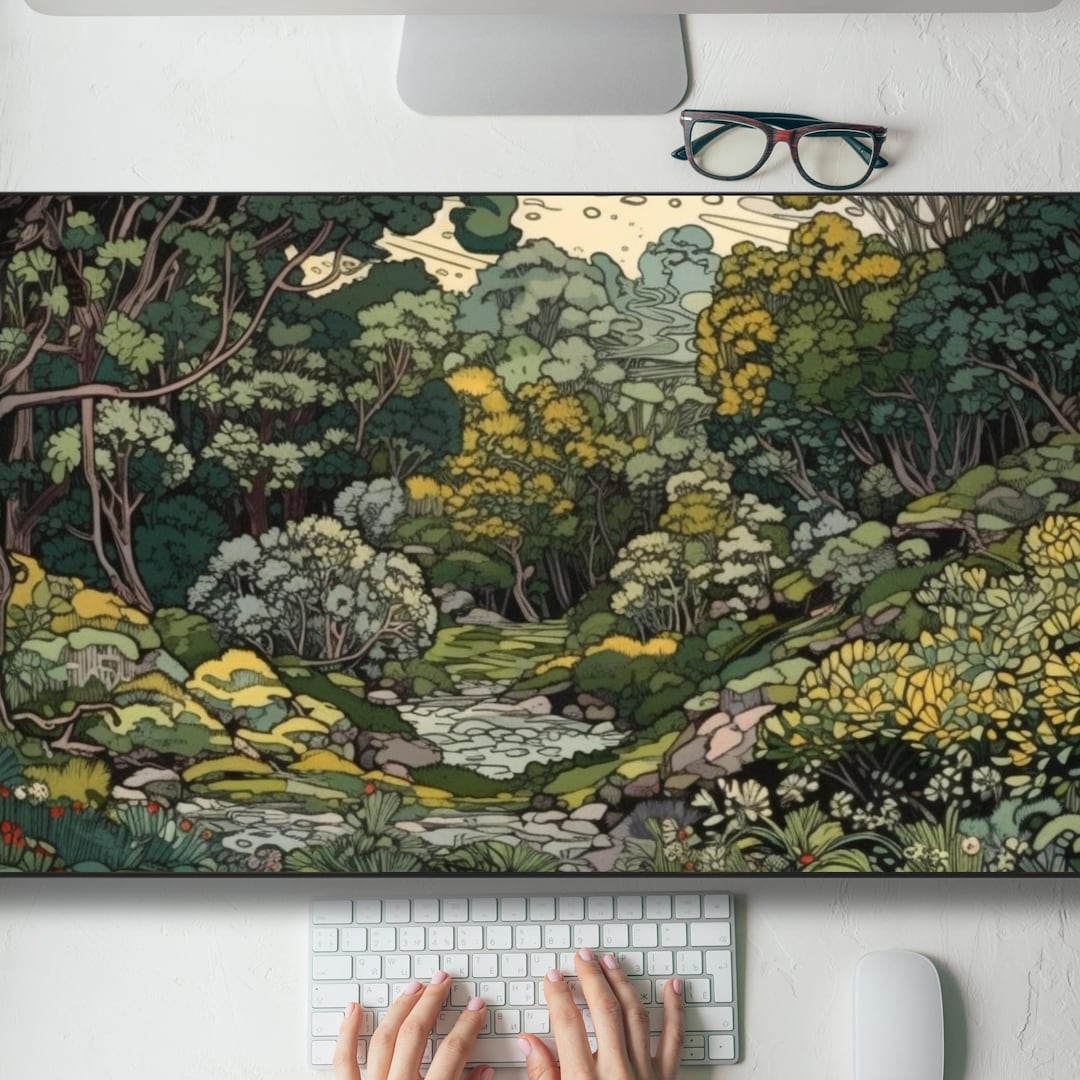 Celtic Garden Floral Forest Desk Mat Gaming Mouse Pad Large Mousepad ...