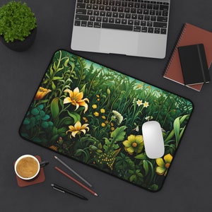 Botanical Field Cottagecore Desk Mat Gaming Mouse Pad Large Mousepad ...