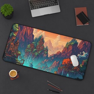 8-bit Mystical Island Desk Mat Gaming Mouse Pad Large Mousepad With MTG ...
