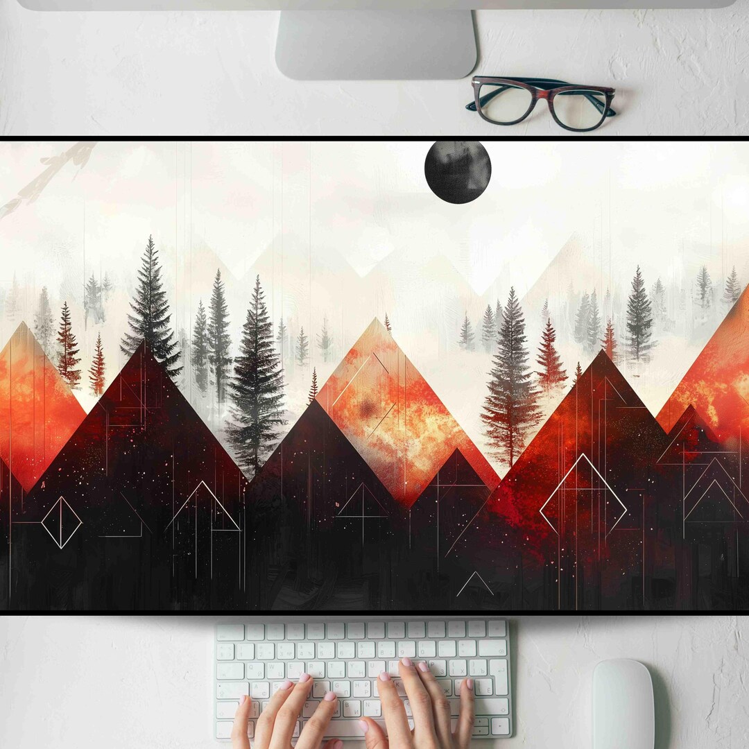 Scarlet Peaks Under Moon Touch Desk Mat, Gaming Mouse Pad, Large ...