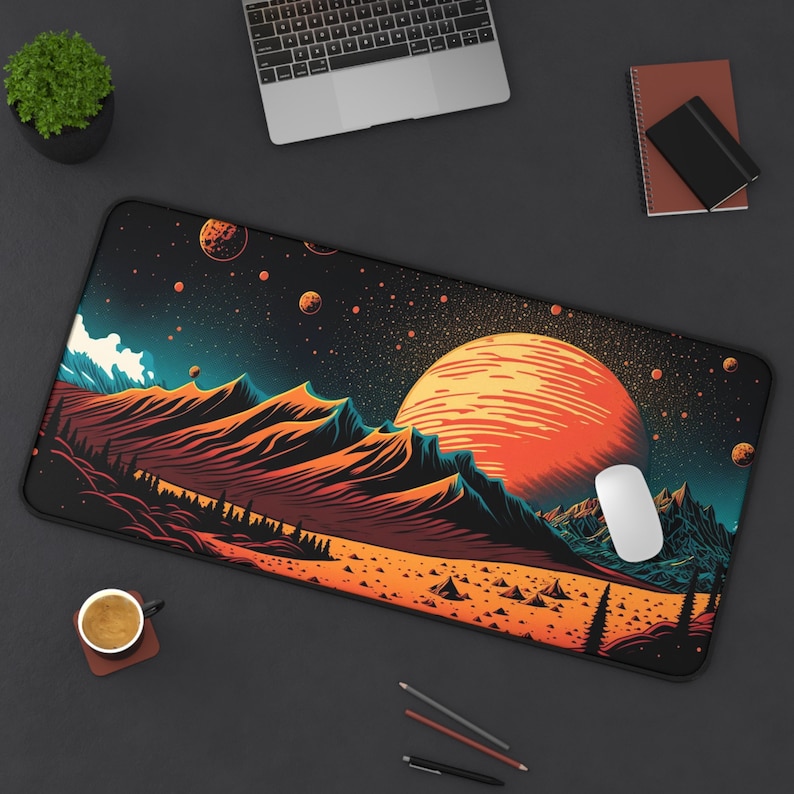 Simple Outer Space Giant Planet Desk Mat Gaming Mouse Pad Large ...