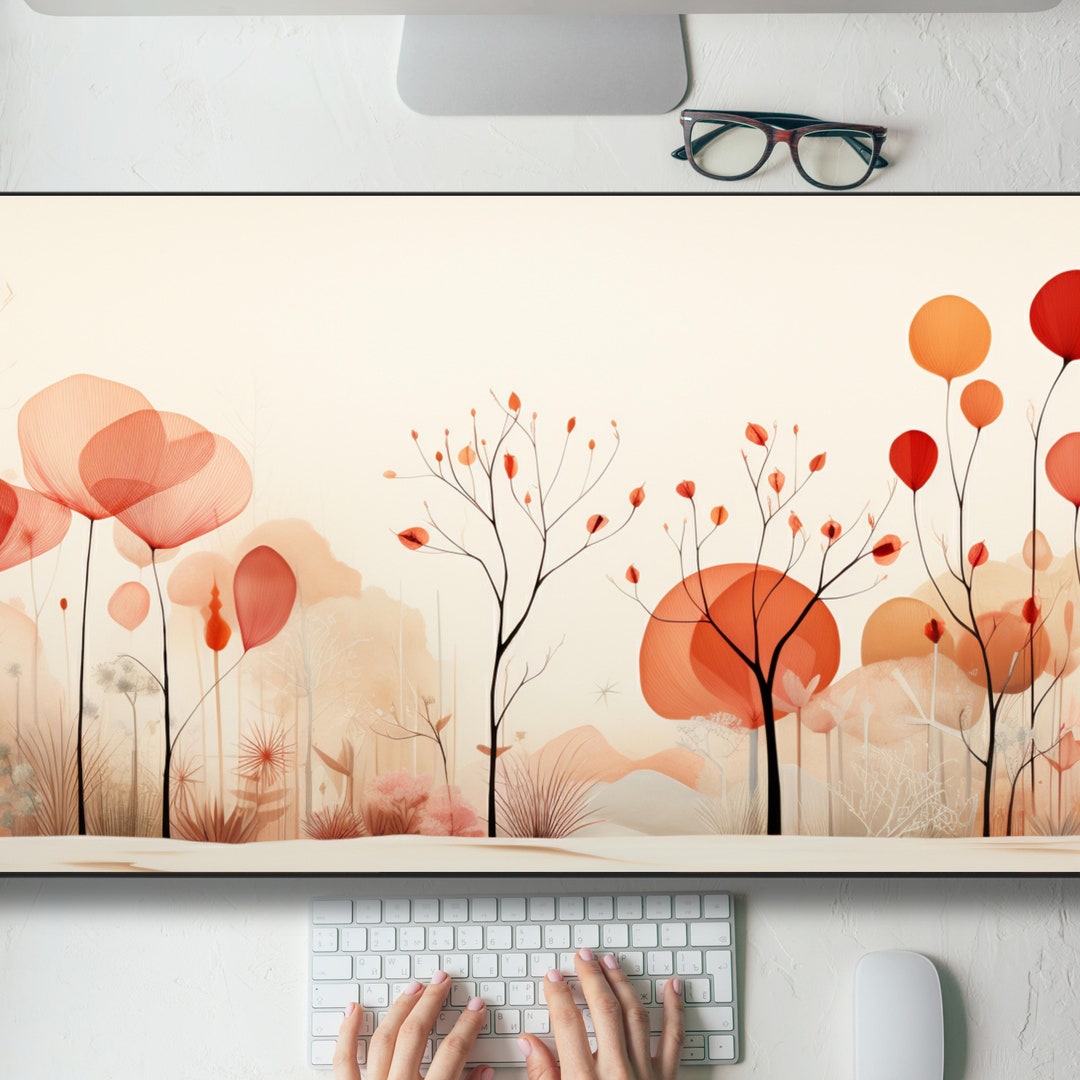 Pretty Minimalist Forest Design Desk Mat Gaming Mouse Pad Large ...