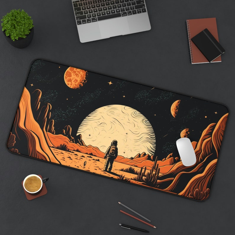 Awesome Outer Space Exploration Design Mouse Pad Unique Gaming Desk ...