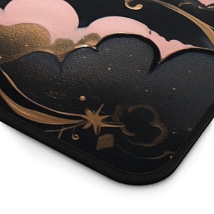 Pink and Gold Kawaii Clouds Desk Mat Gaming Mouse Pad Large Mousepad ...