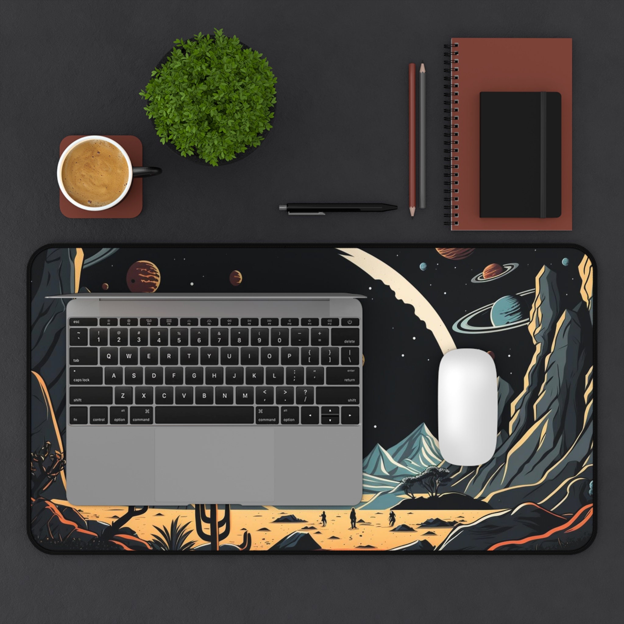 Outer Space Alien Planet Exploration Desk Mat Gaming Mouse Pad Large ...