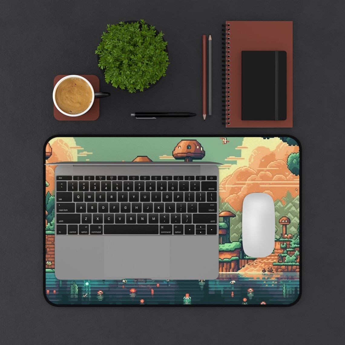 Retro Game Scene Desk Mat Gaming Mouse Pad Large Mousepad With - Etsy