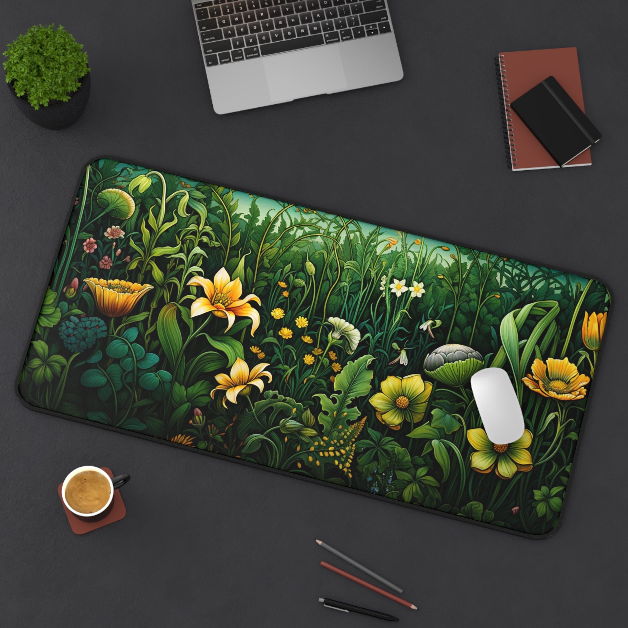 Botanical Field Cottagecore Desk Mat Gaming Mouse Pad Large - Etsy